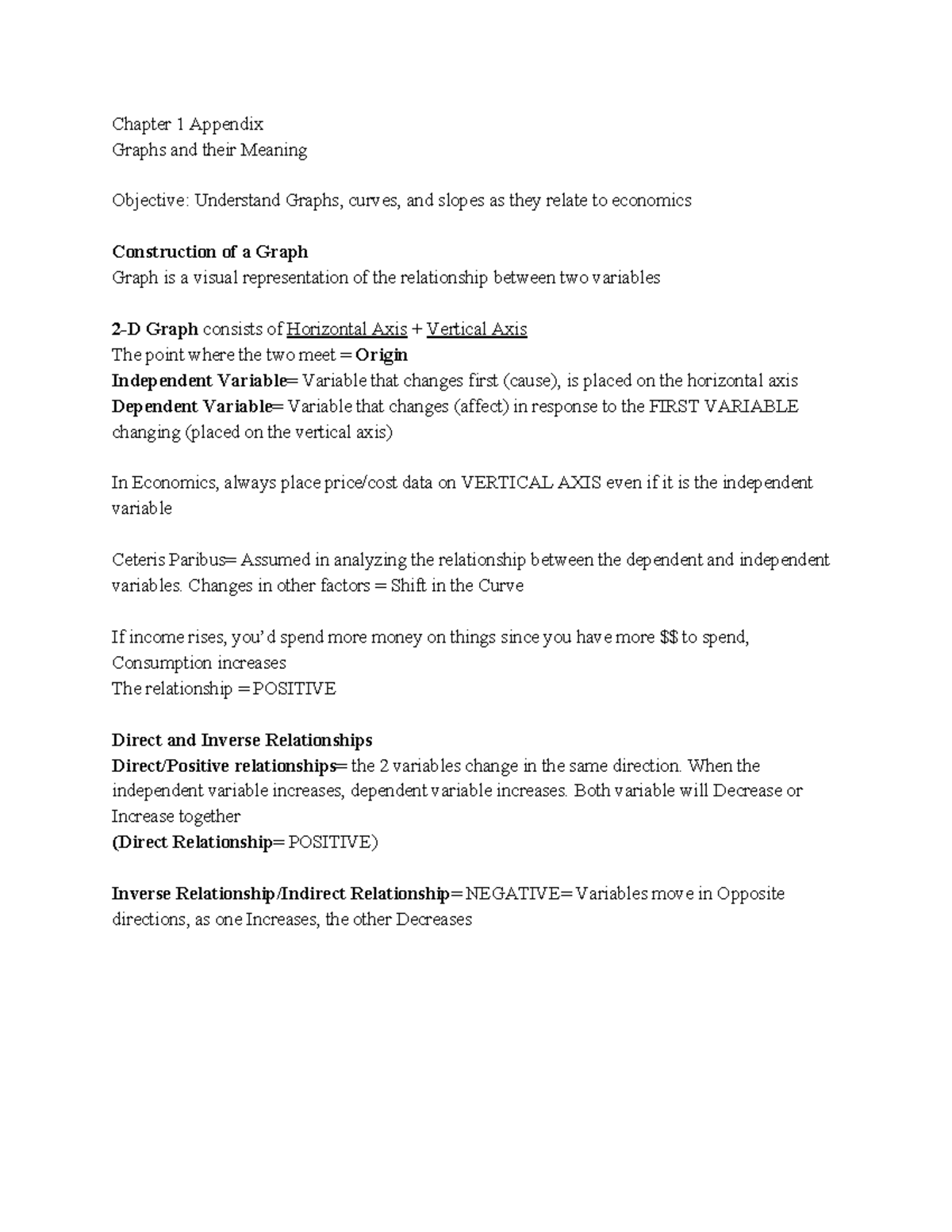 Chapter 1 (Continued) ECON - Chapter 1 Appendix Graphs and their ...