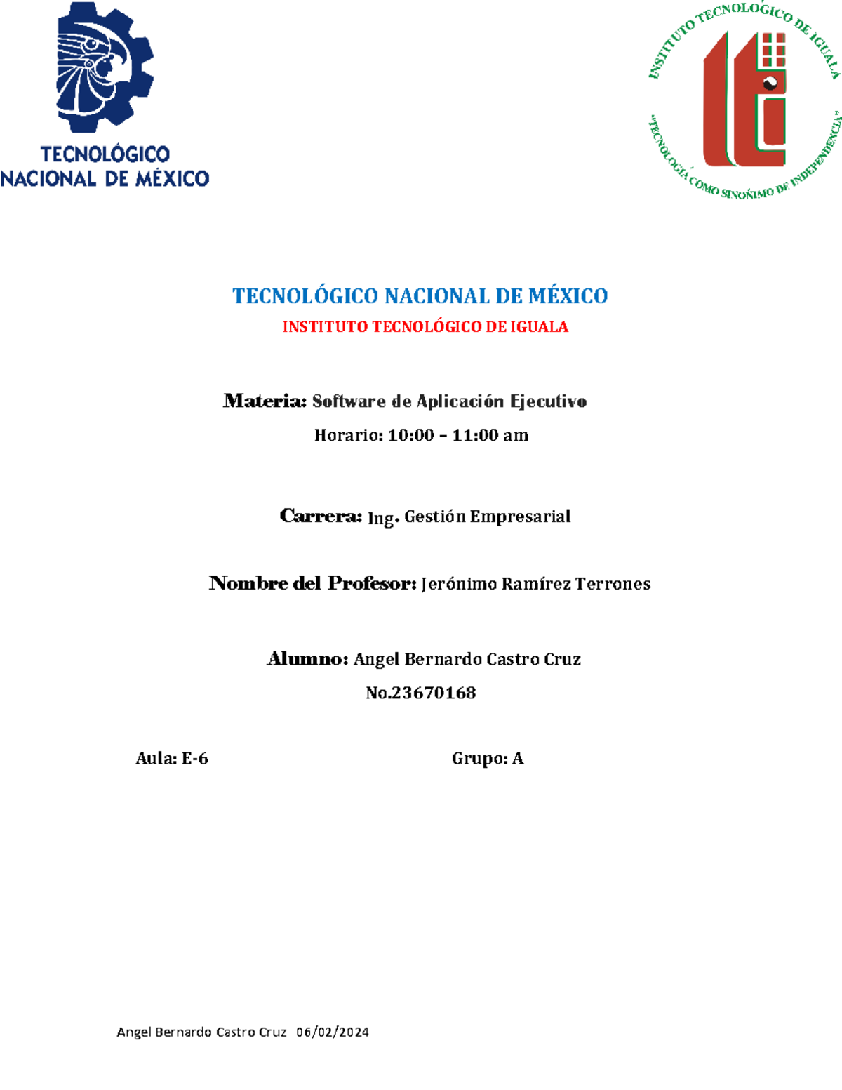 Jeronimo Angel - Taller de investigación - Angel Bernardo Castro Cruz 06 /0 2 / TECNOLÓGICO ...