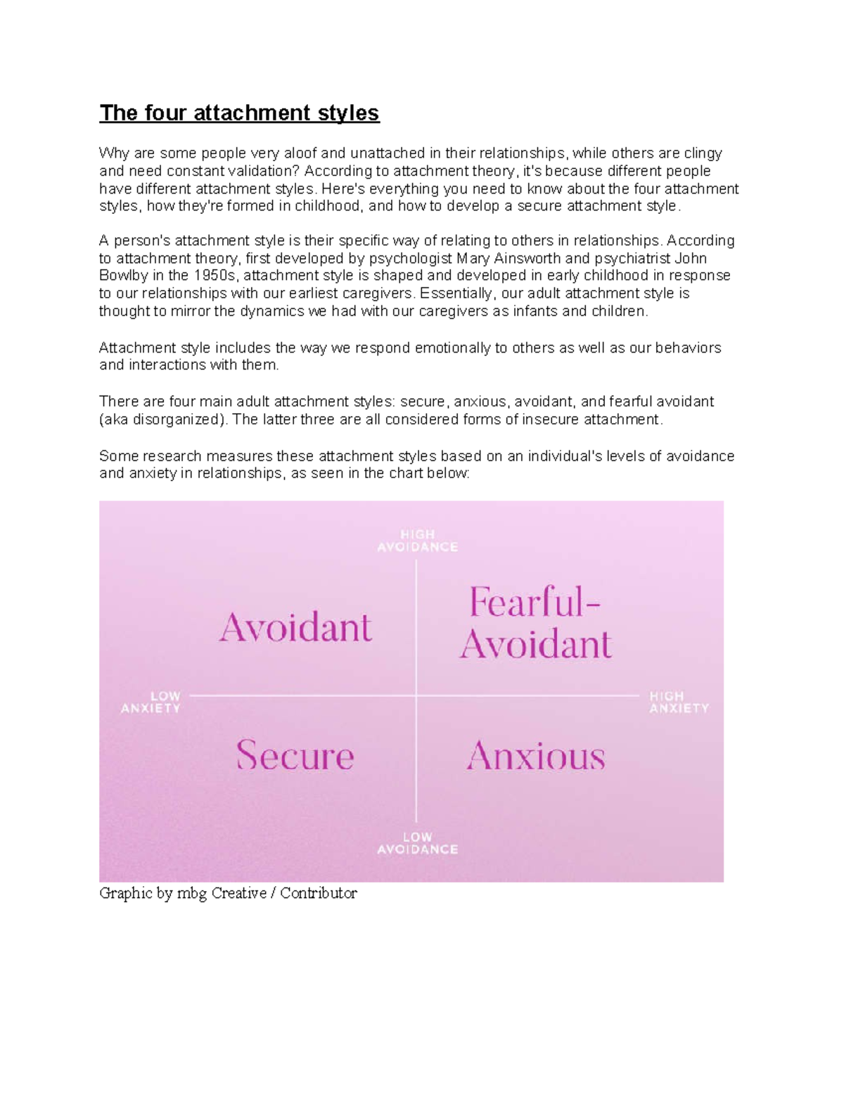 The four attachment styles - Here's everything you need to know about ...