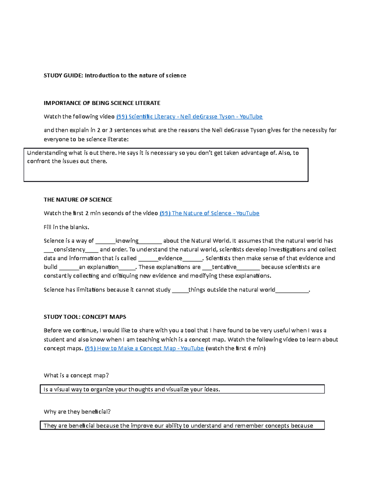 Study guide intro to science-2 - STUDY GUIDE: Introduction to the ...