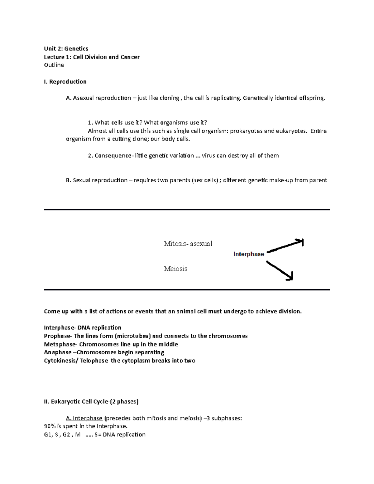 2.01 Bio - Mitosis - Unit 2: Genetics Lecture 1: Cell Division and ...