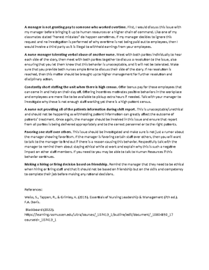 Module 05 Written Assignment - Concepts for Clinical Judgment Module 05 Written Assignment ...