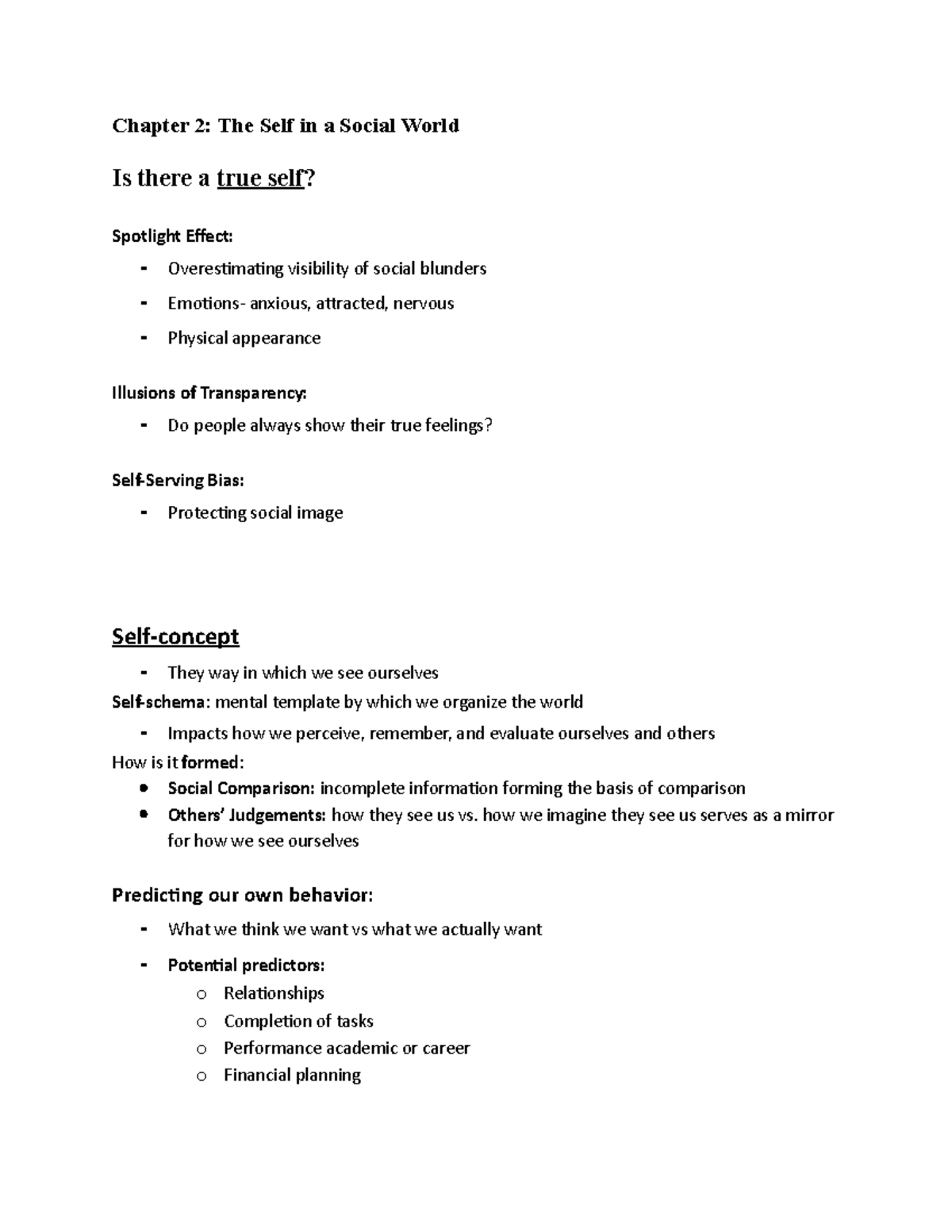 Chapter 2- The Self in a Social World - how we imagine they see us ...