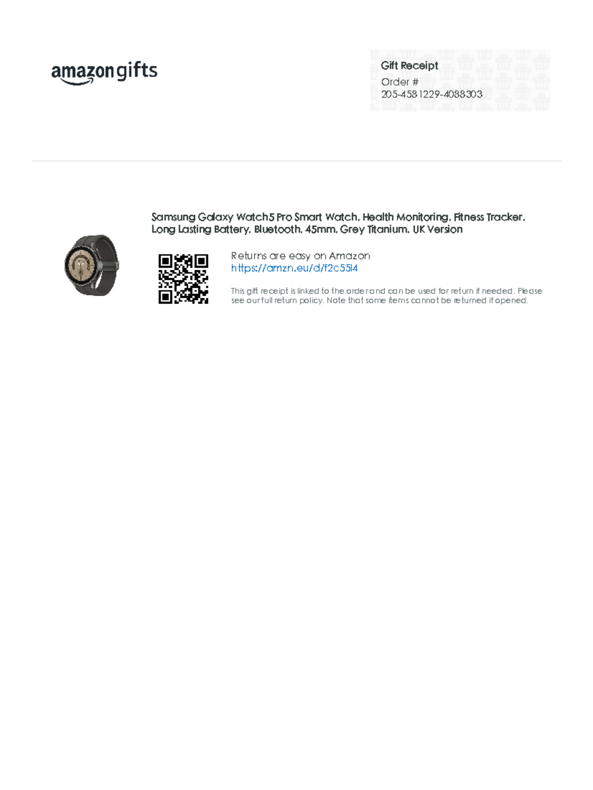 Amazon Gift Receipt - kjkojkjlj/kj - Gift Receipt Order # 205-4581229 ...