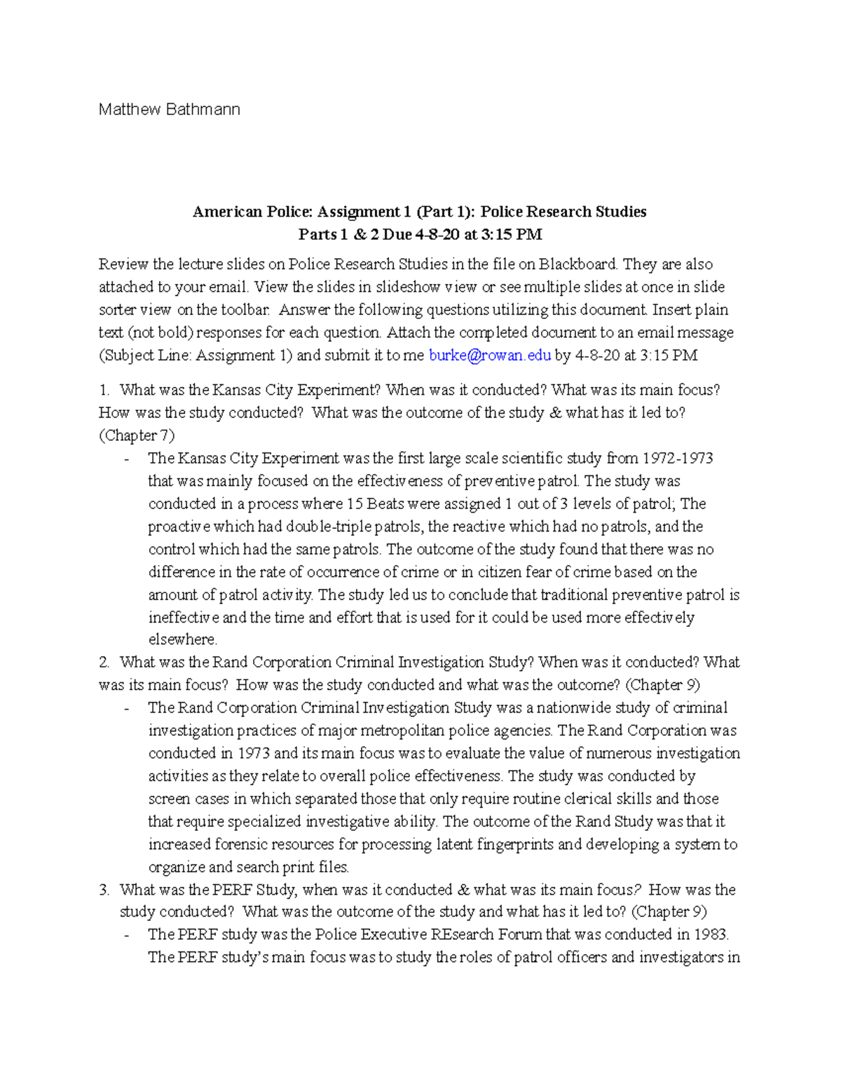 American Police Asnmt 1 - Matthew Bathmann American Police: Assignment ...
