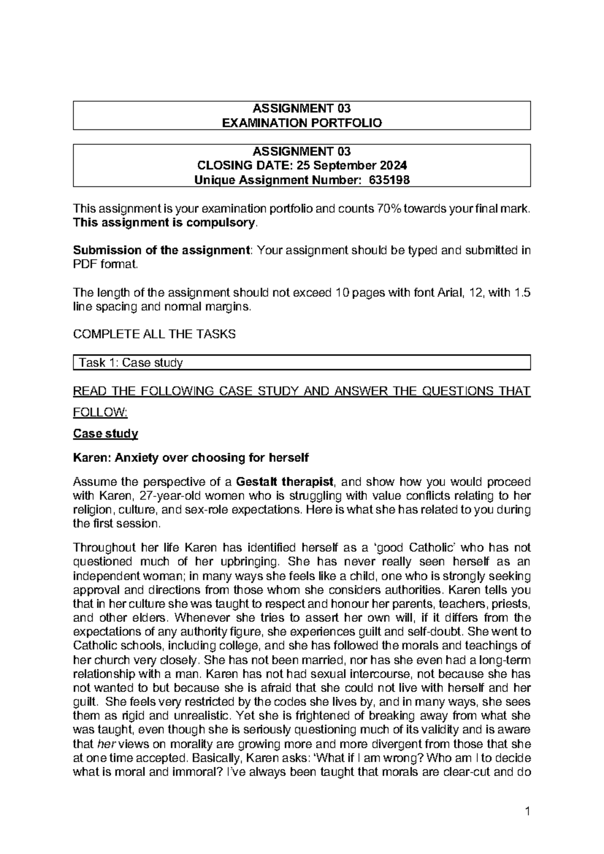 PYC4809 Assignment 03 exam portfolio Sept 2024 - ASSIGNMENT 0 3 EXAMINATION PORTFOLIO ASSIGNMENT ...