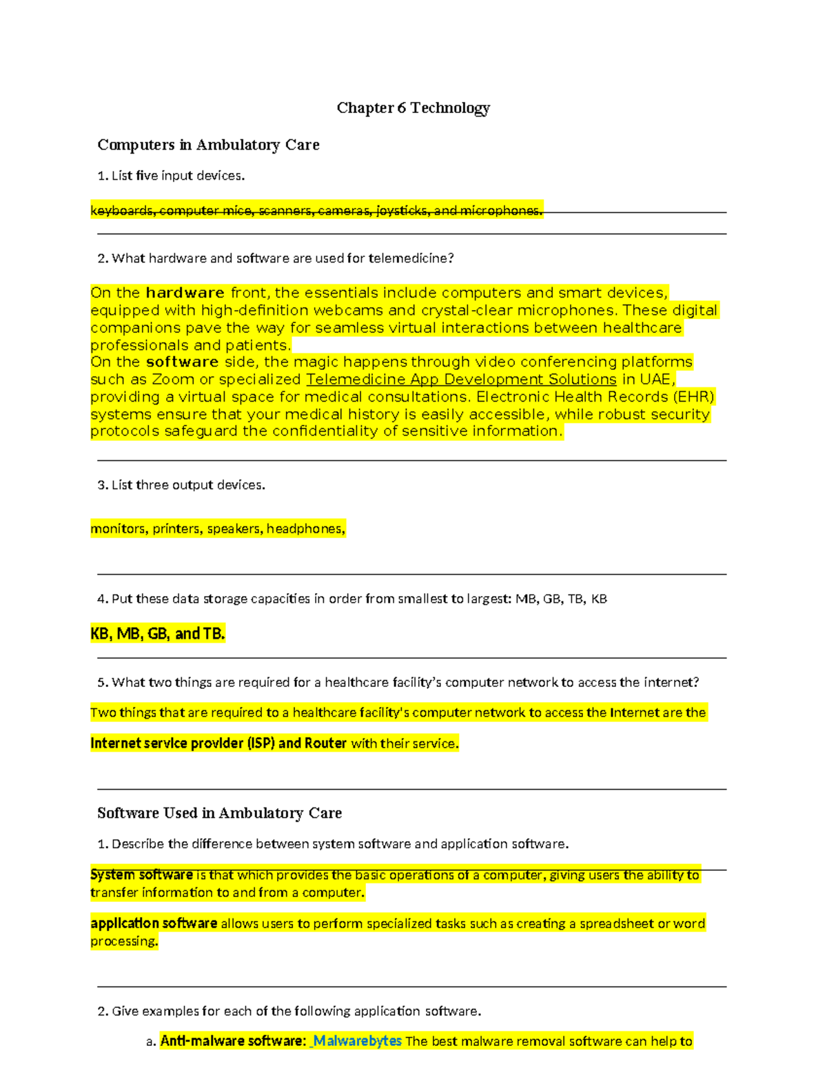 Week 3 Assignment Worksheet(1)done - Chapter 6 Technology Computers in ...