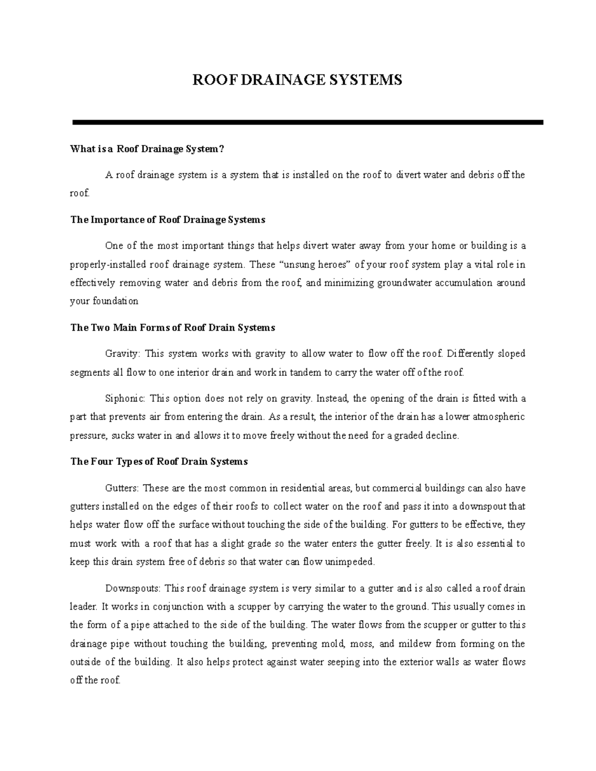 ROOF Drainage System - ROOF DRAINAGE SYSTEMS What is a Roof Drainage ...