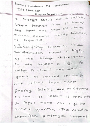 Lab report - Course No: EEE 4842 (Microwave Engineering Lab) Experiment No: 01 Experiment Name ...