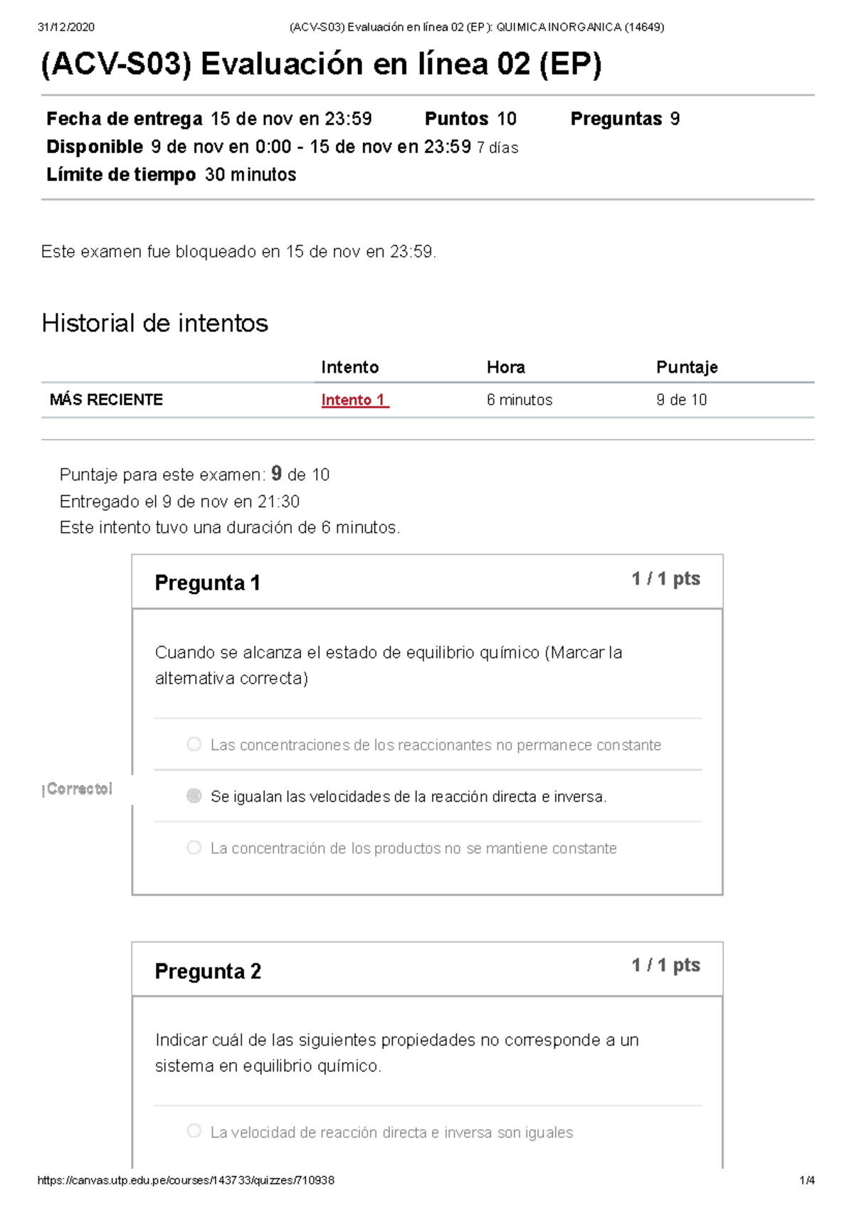 (ACV-S03) Evaluación en línea 02 (EP) Quimica Inorganica (14649) - (ACV-S03) Evaluación en línea ...