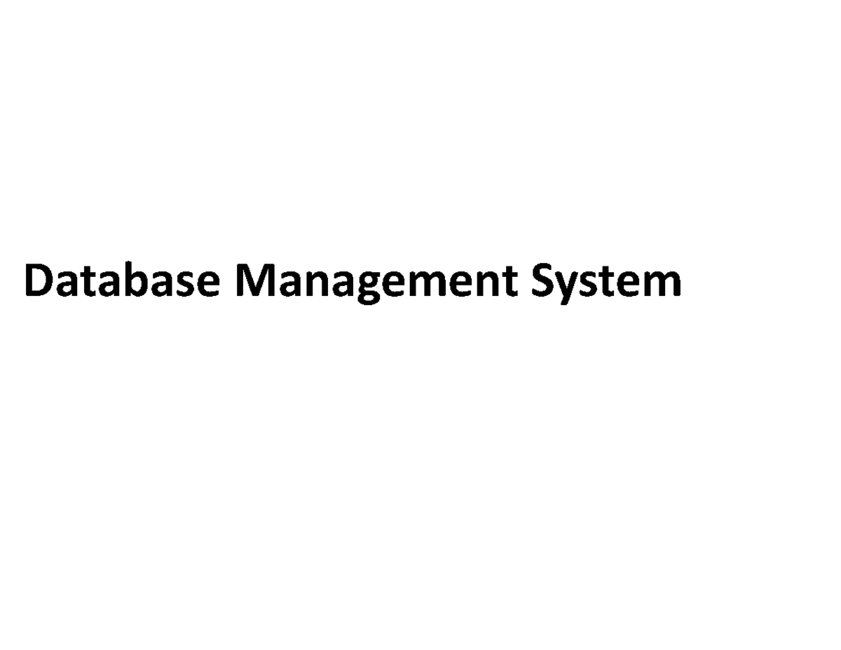 Functional dependency 1 - Database Management System To provide a comprehensive foundation for ...