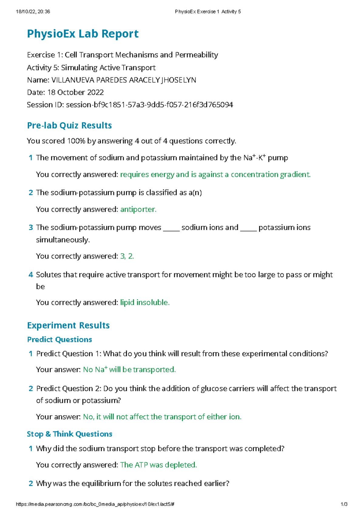 Exercise 1 Activity 5 - practicas - 18/10/22, 20:36 PhysioEx Exercise 1 ...