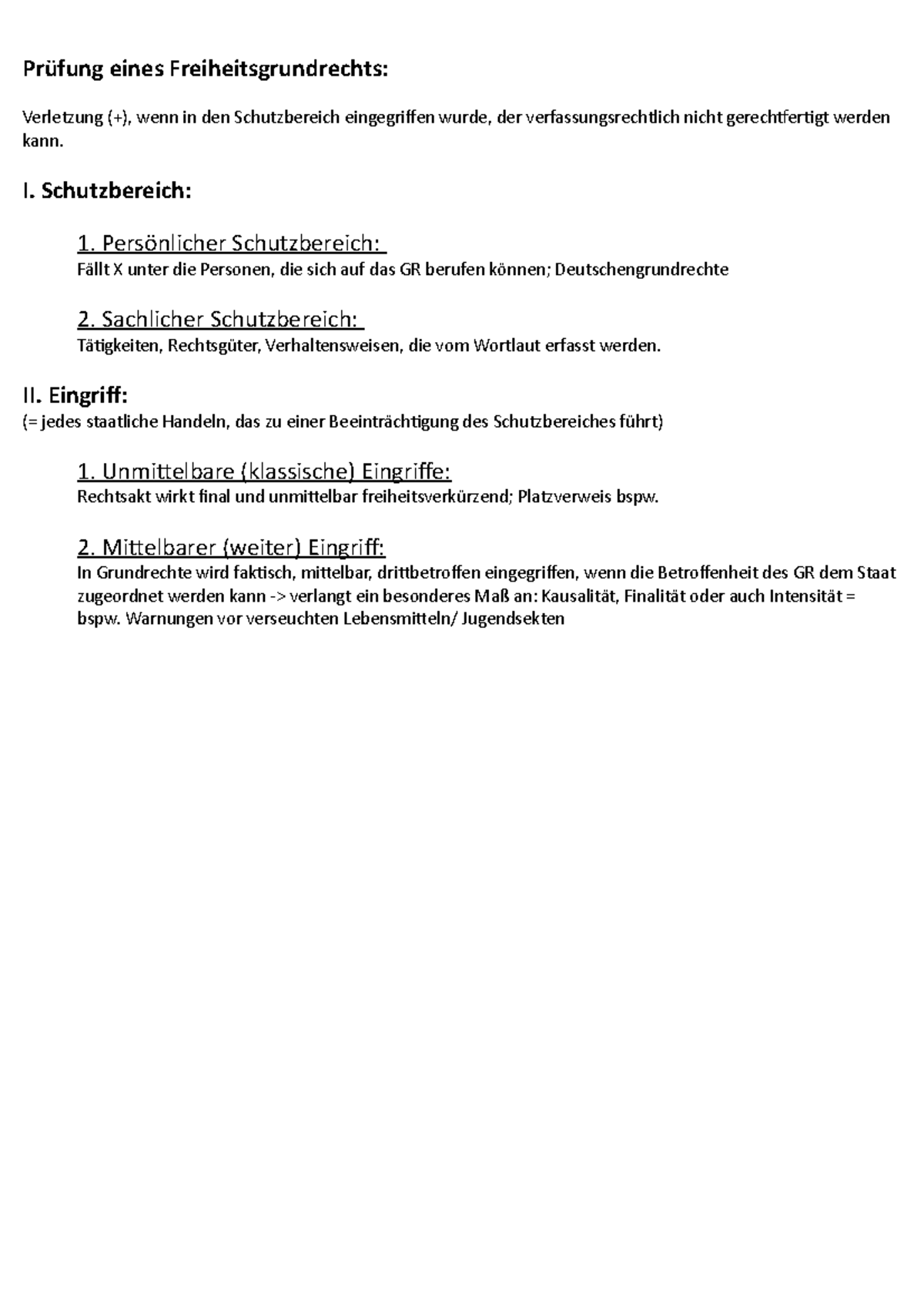 Prüfung eines Freiheitsgrundrechts - Prüfung eines Freiheitsgrundrechts ...