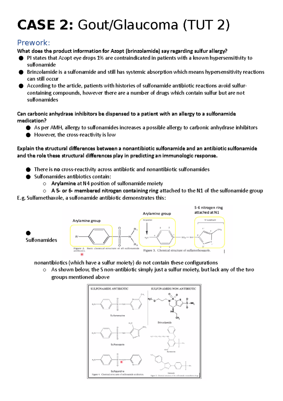 CASE 2 T2 - CASE 2 T2 - CASE 2: Gout/Glaucoma (TUT 2) Prework: What ...