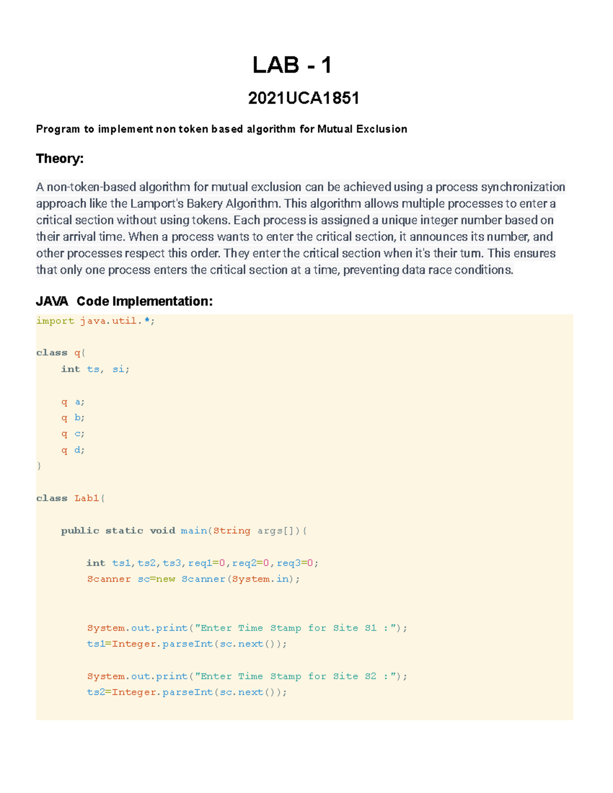 Dcl1 - Final poratcial - LAB - 1 2021UCA Program to implement non token ...