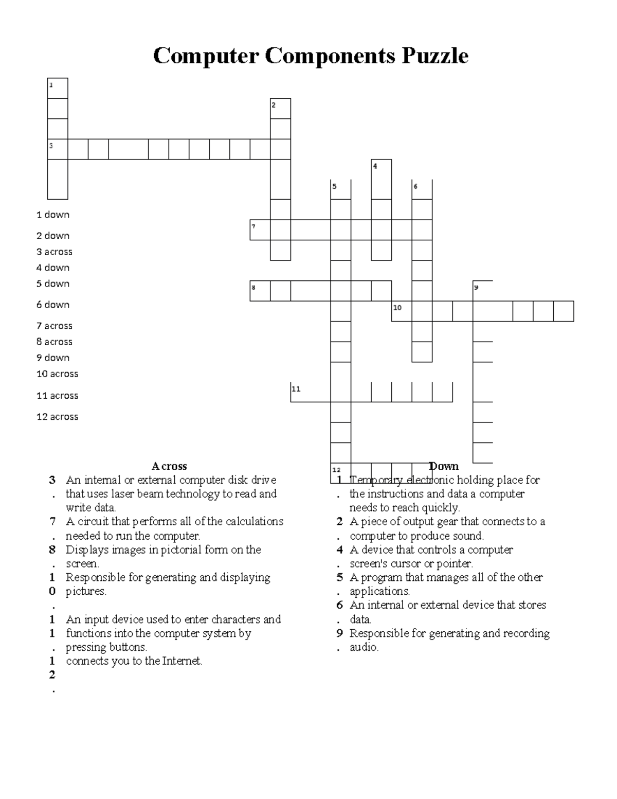Jordan Coffman - Computer Components Puzzle - Computer Components ...