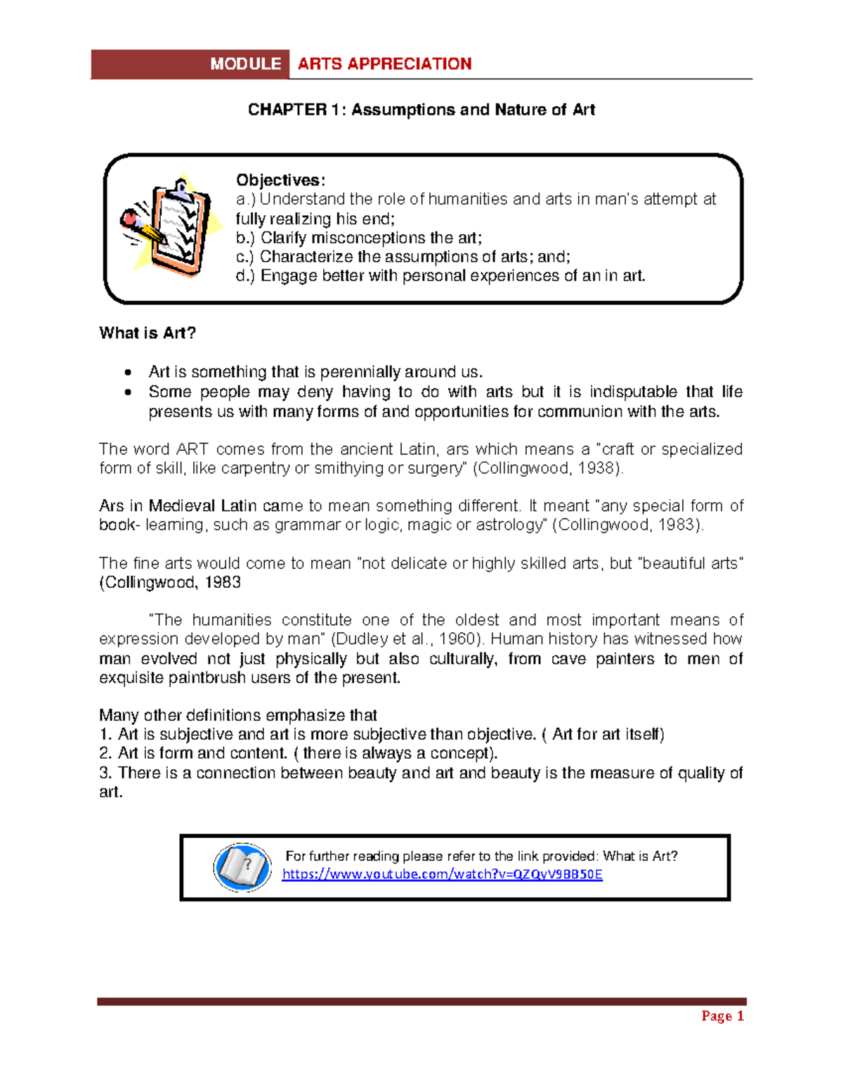 Chapter 1- Assumptions AND Nature OF ART - CHAPTER 1: Assumptions and ...