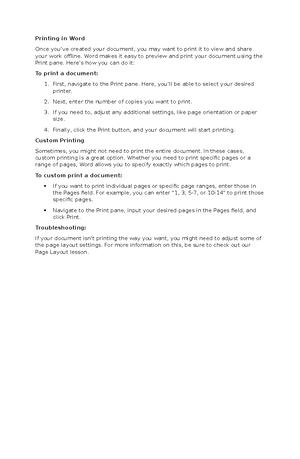 Page Size - Tutorial for word print and layout based on page setup in ...