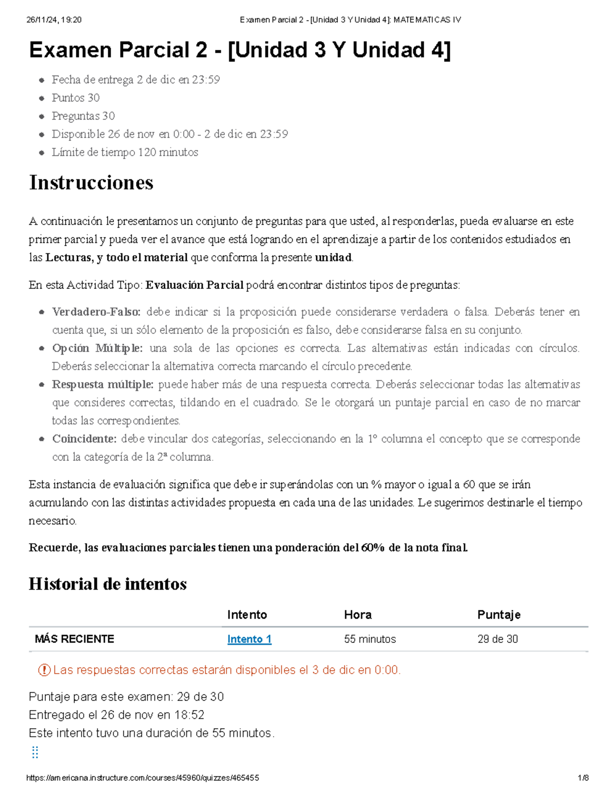 Examen Parcial 2 - [Unidad 3 Y Unidad 4] Matematicas IV - Examen Parcial 2 - [Unidad 3 Y Unidad ...