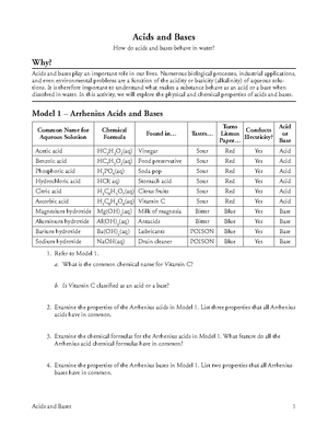 Arrhenius and BL acids and bases - Chemistry Name ...