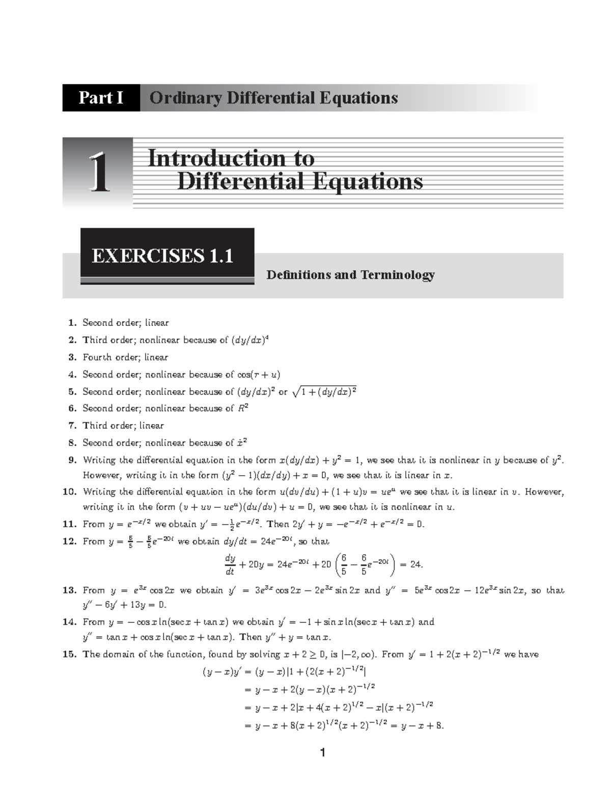 Chapt 01-1 240426 095807 - Part I Ordinary Differential Equations 11 Introduction to ...
