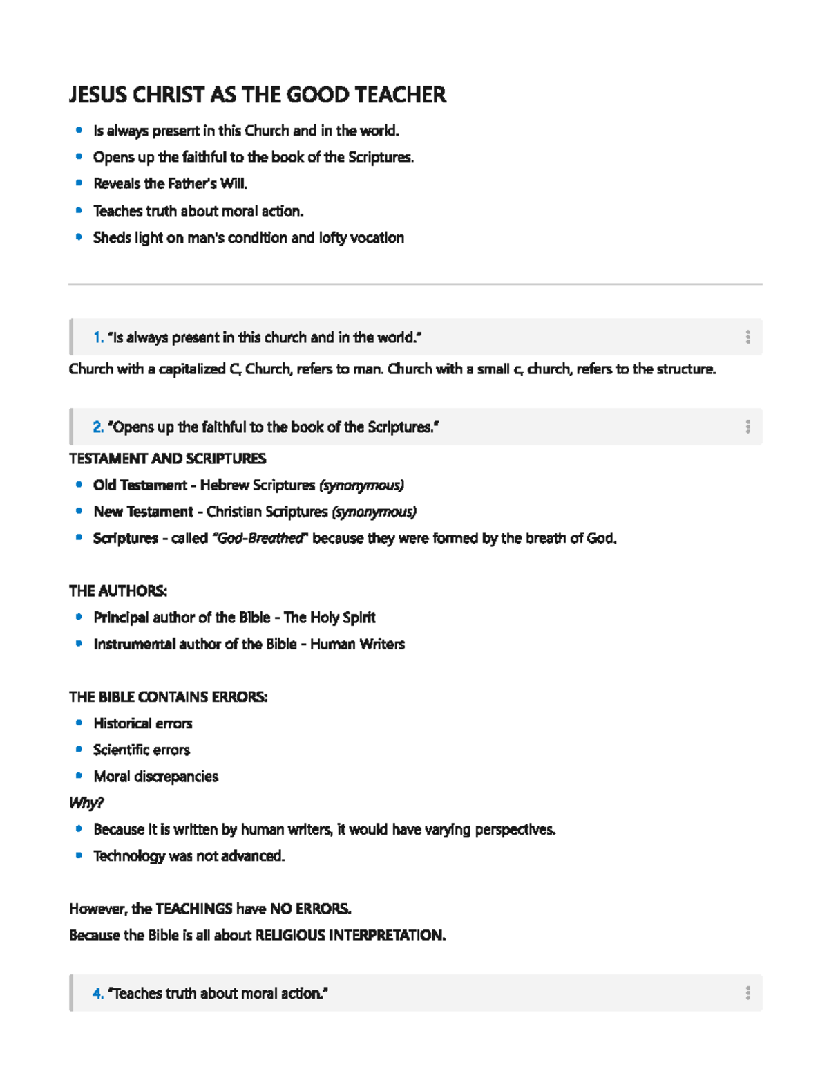 Jesus Christ as the Good Teacher - JESUS CHRIST AS THE GOOD TEACHER Is ...