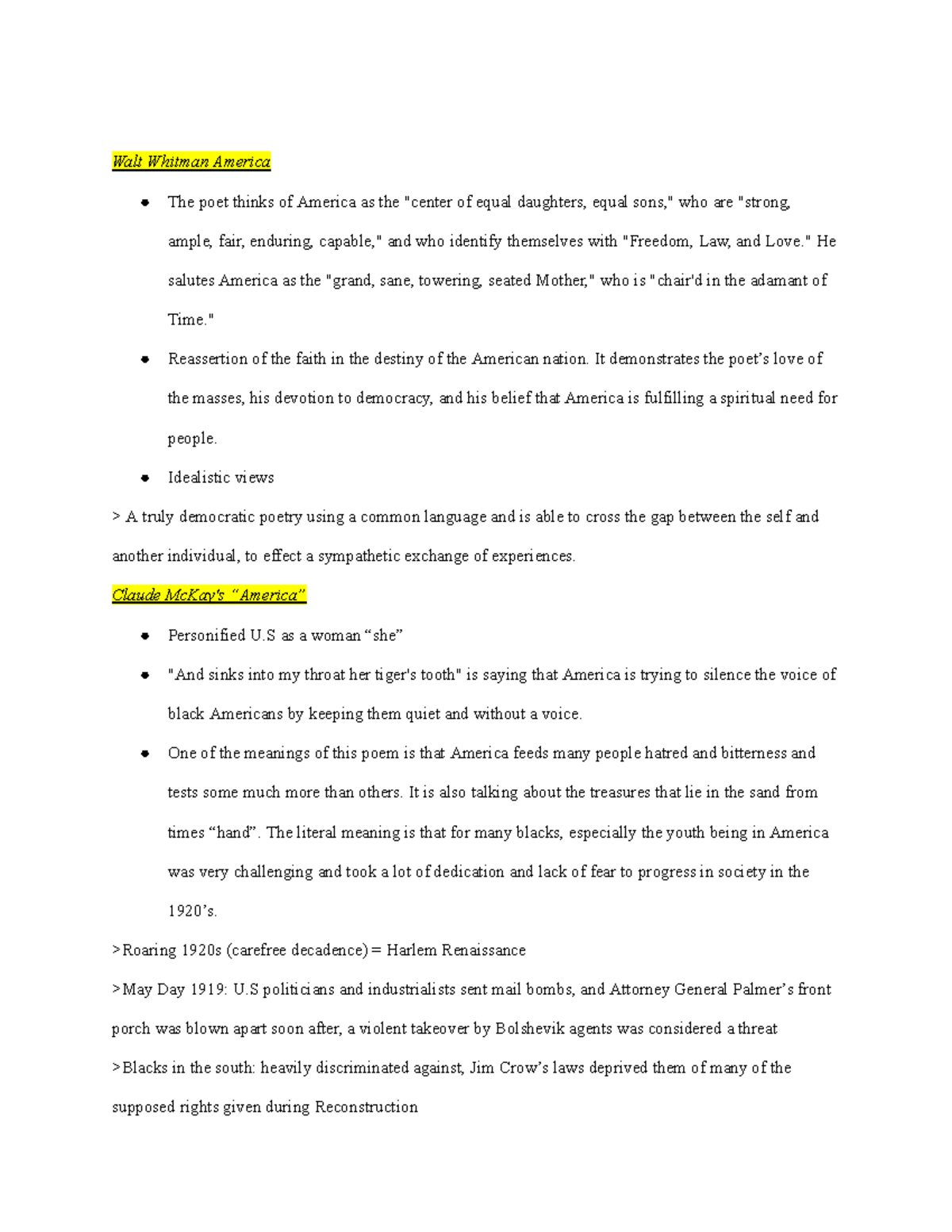 AMS 30 pt - Reading - Walt Whitman America The poet thinks of America ...