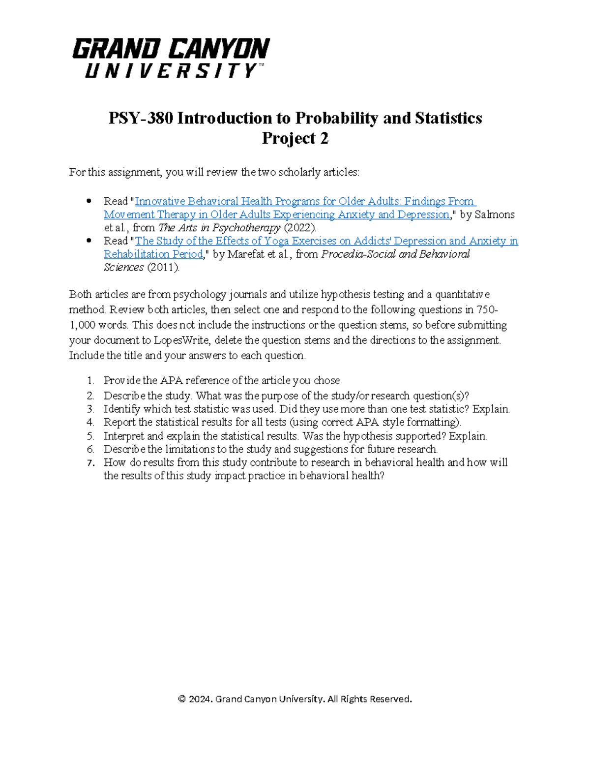 PSY-380-RS-T5-Benchmark-Project 2-Articles - PSY-380 Introduction to ...