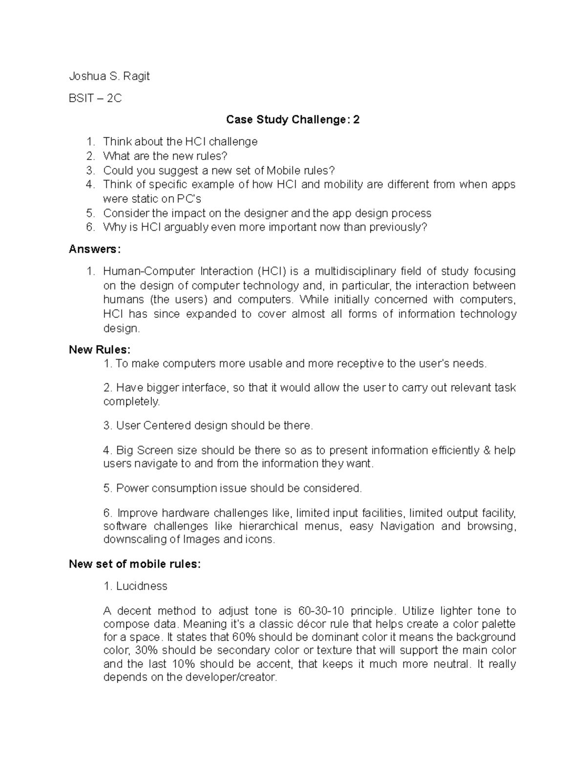 PART-2 - rgegwrgwweg - Joshua S. Ragit BSIT – 2C Case Study Challenge ...