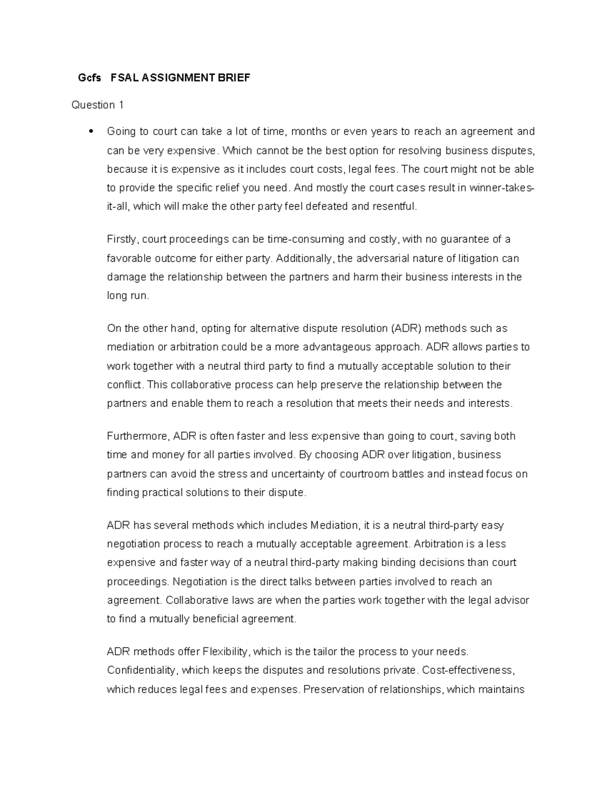 FSAL Assignment Brief - DOING RESEARCH - Gcfs FSAL ASSIGNMENT BRIEF ...