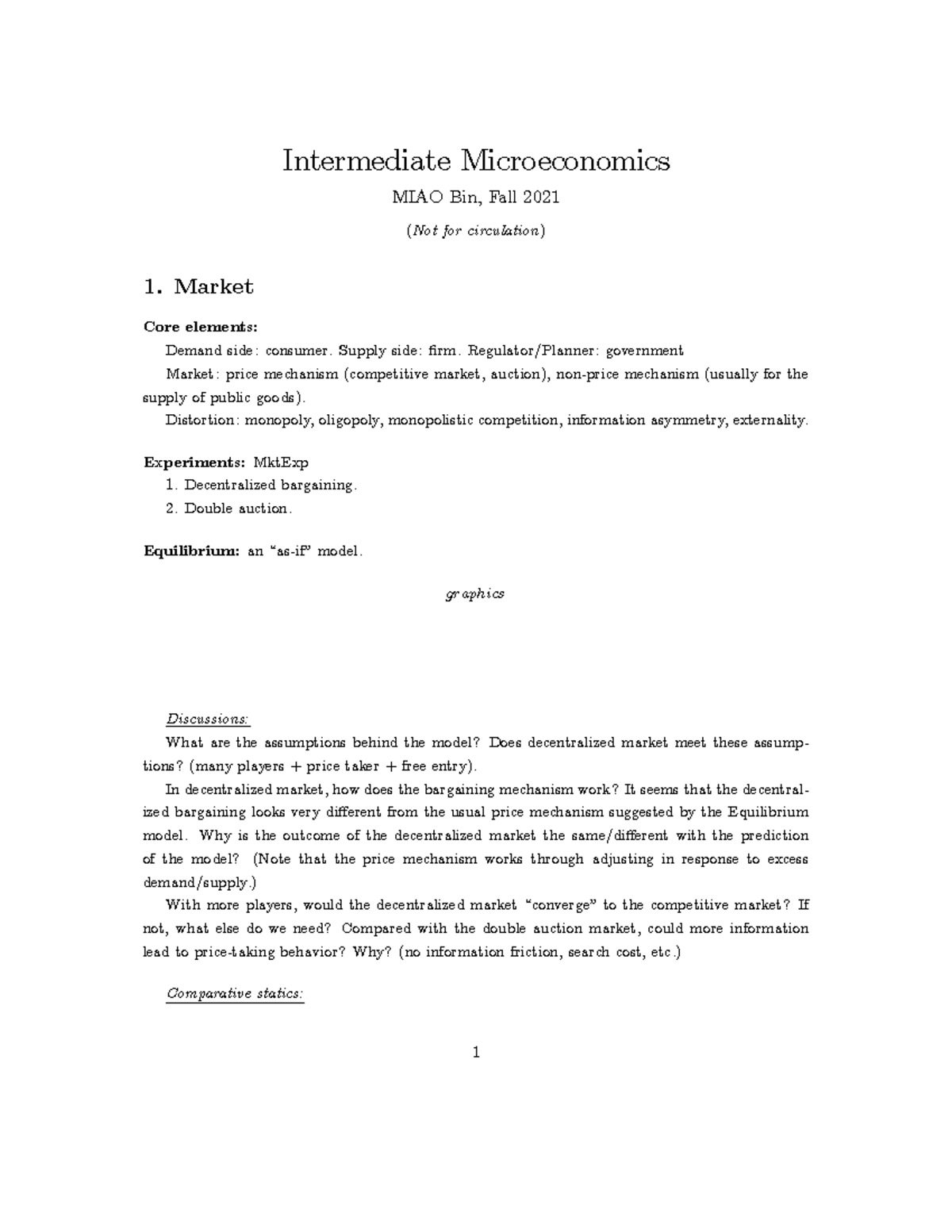 Lecturenotesupdating 2 - Intermediate Microeconomics MIAO Bin, Fall ...