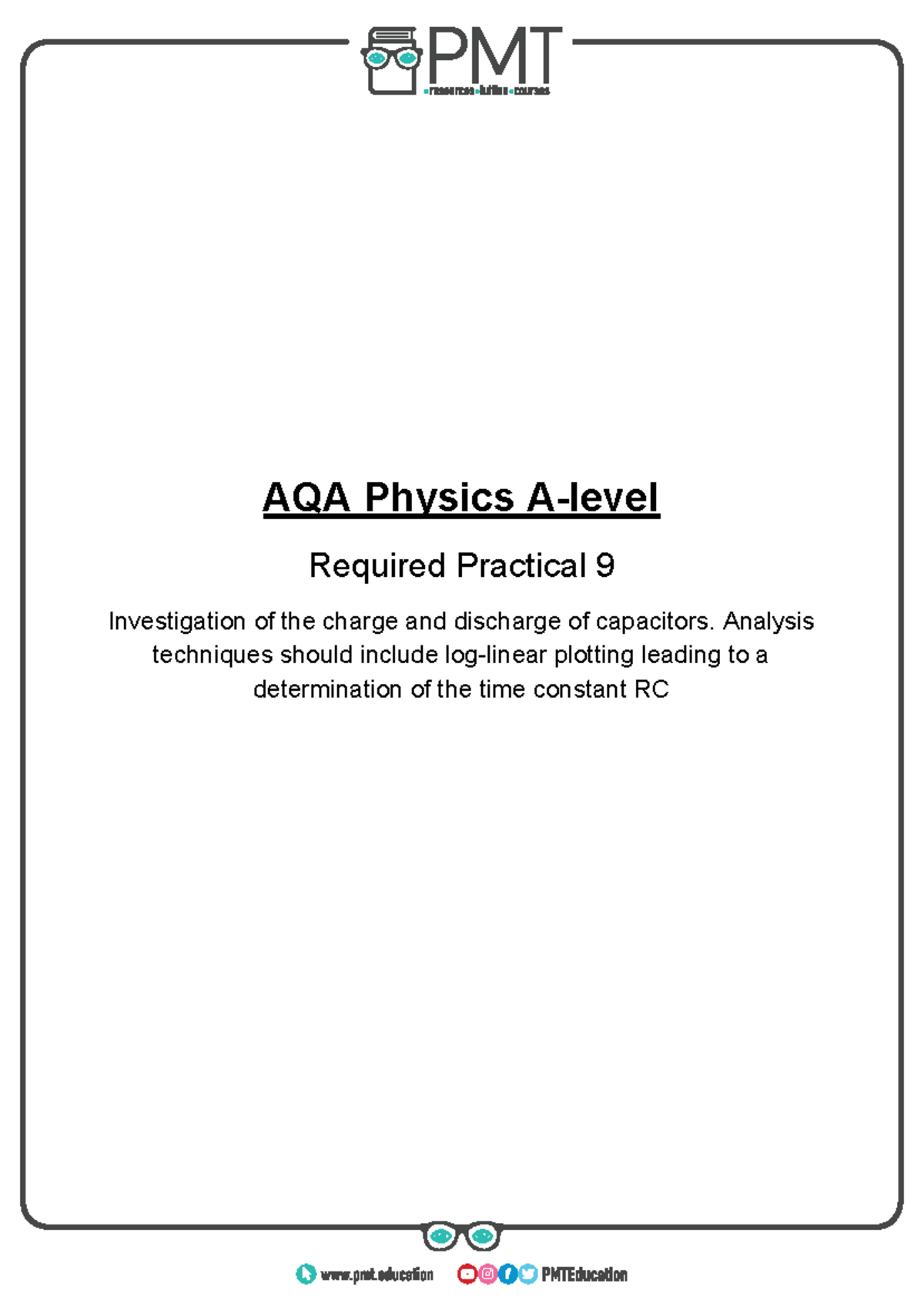 RP 09 - Charging and Discharging Capacitors - AQA Physics A-level ...