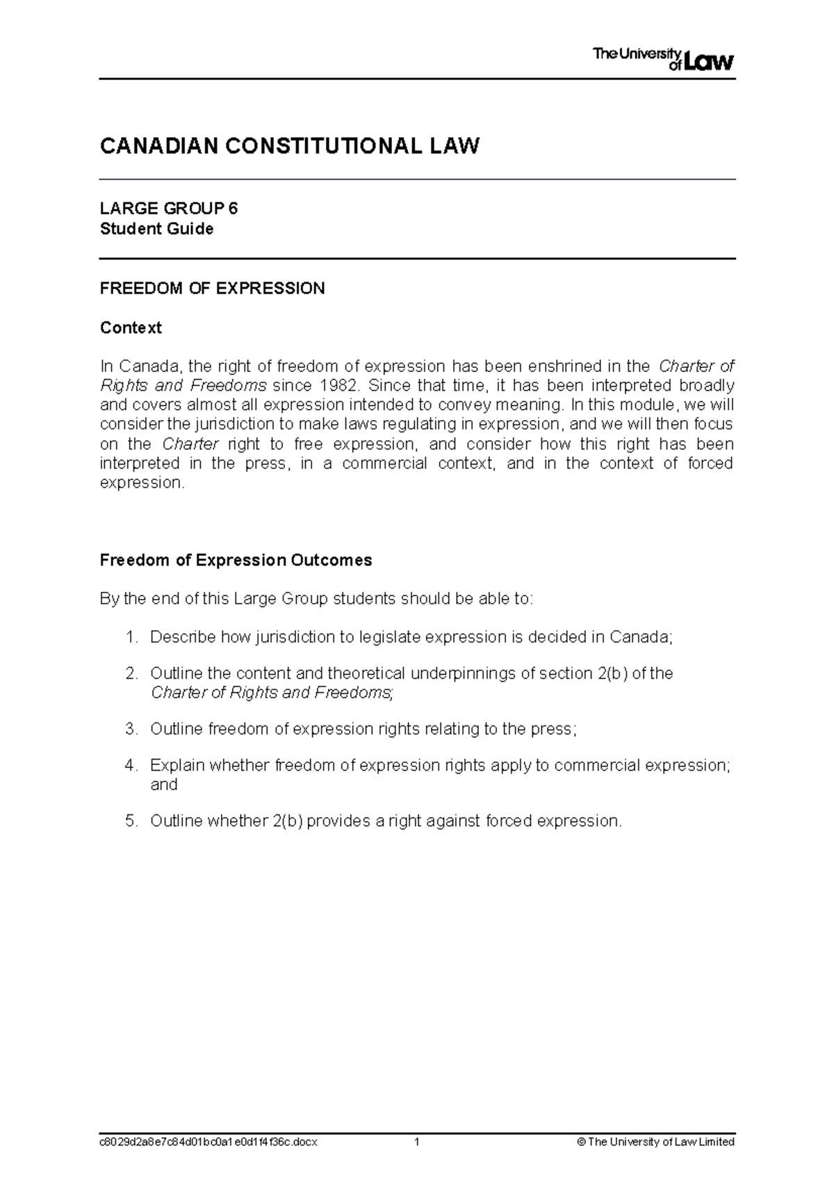 Ccllg 6 - CCL LG6 - CANADIAN CONSTITUTIONAL LAW LARGE GROUP 6 Student ...