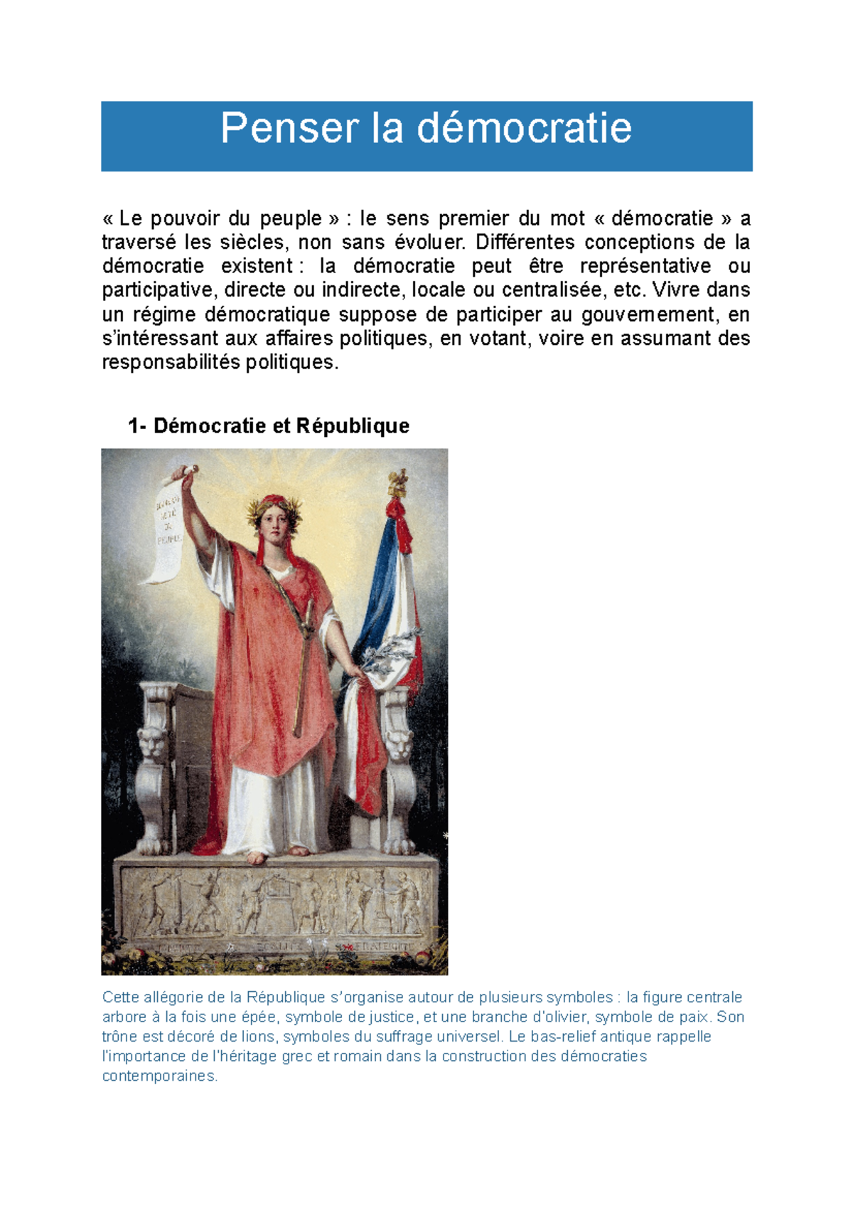 Penser la démocratie EMC Terminale - Penser la démocratie « Le pouvoir ... Penser la démocratie EMC Terminale - Penser la démocratie « Le pouvoir ...