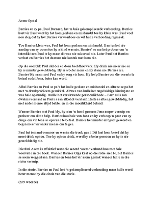 Afrikaans theory revision - 13850 - Studocu