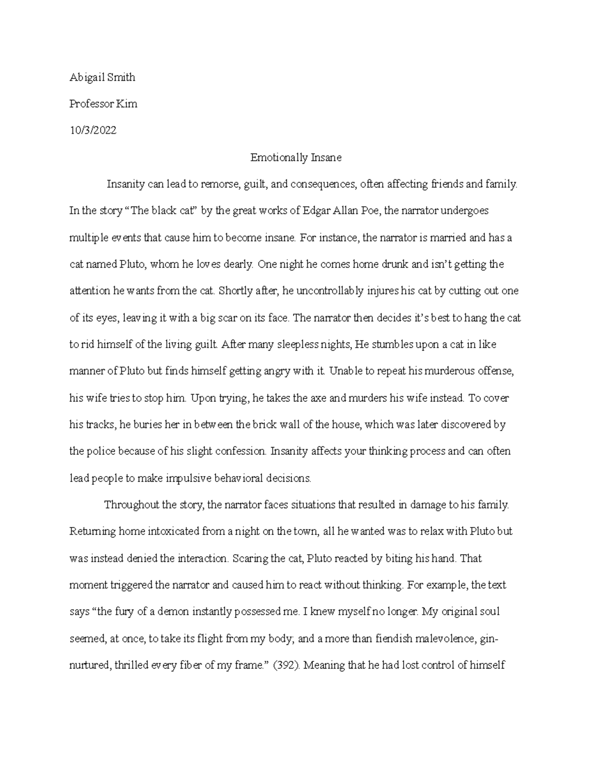 The Black Cat Argumentative Essay Abigail Smith Professor Kim 10 3 the-black-cat-argumentative-essay-abigail-smith-professor-kim-10-3
