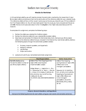 IHP-340 Module Two Short Paper Assignment - Gabriella M. Marez IHP-340 Module Two Short Paper 1 ...
