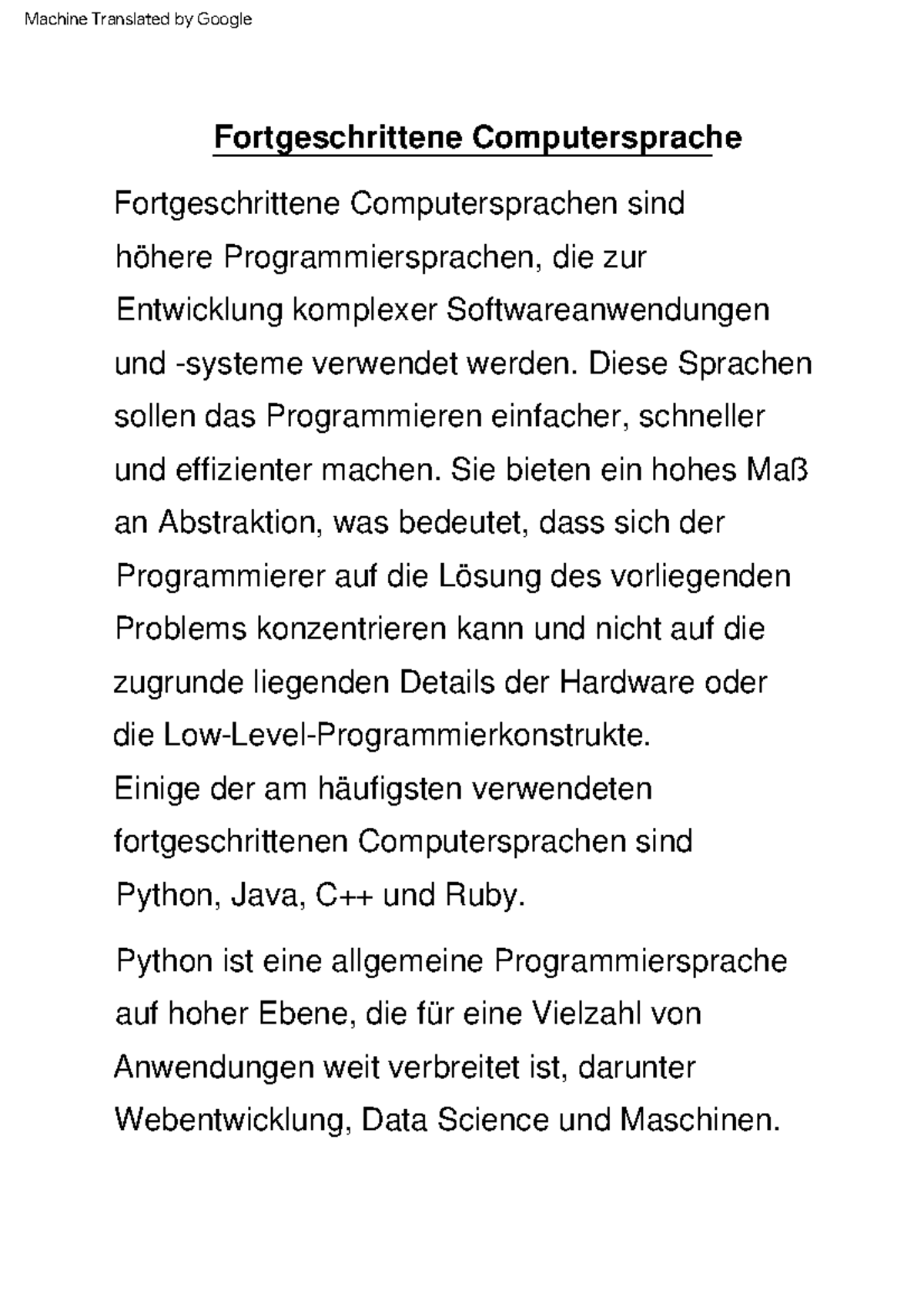 Fortgeschrittene Computersprache - Diese Sprachen sollen das ...