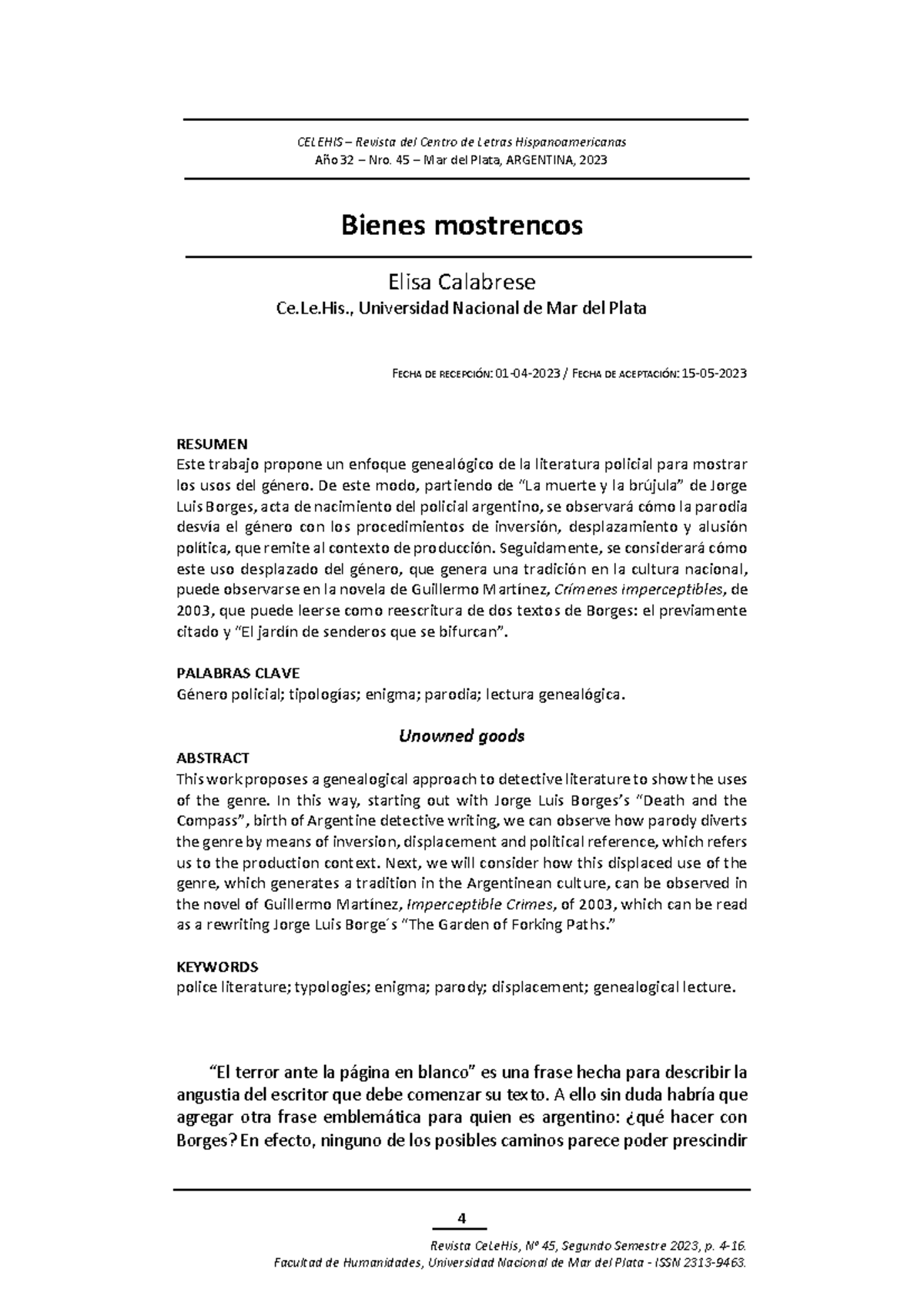 Bienes mostrencos - 4 Revista CeLeHis, N° 45, Segundo Semestre 2023, p ...