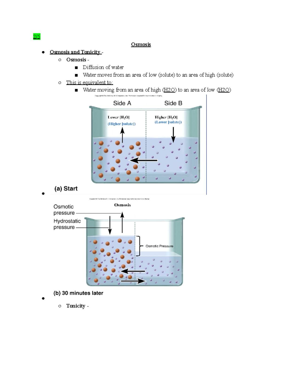 Osmosis - Lecture notes 8 - 2/ Osmosis Osmosis and Tonicity - Osmosis ...