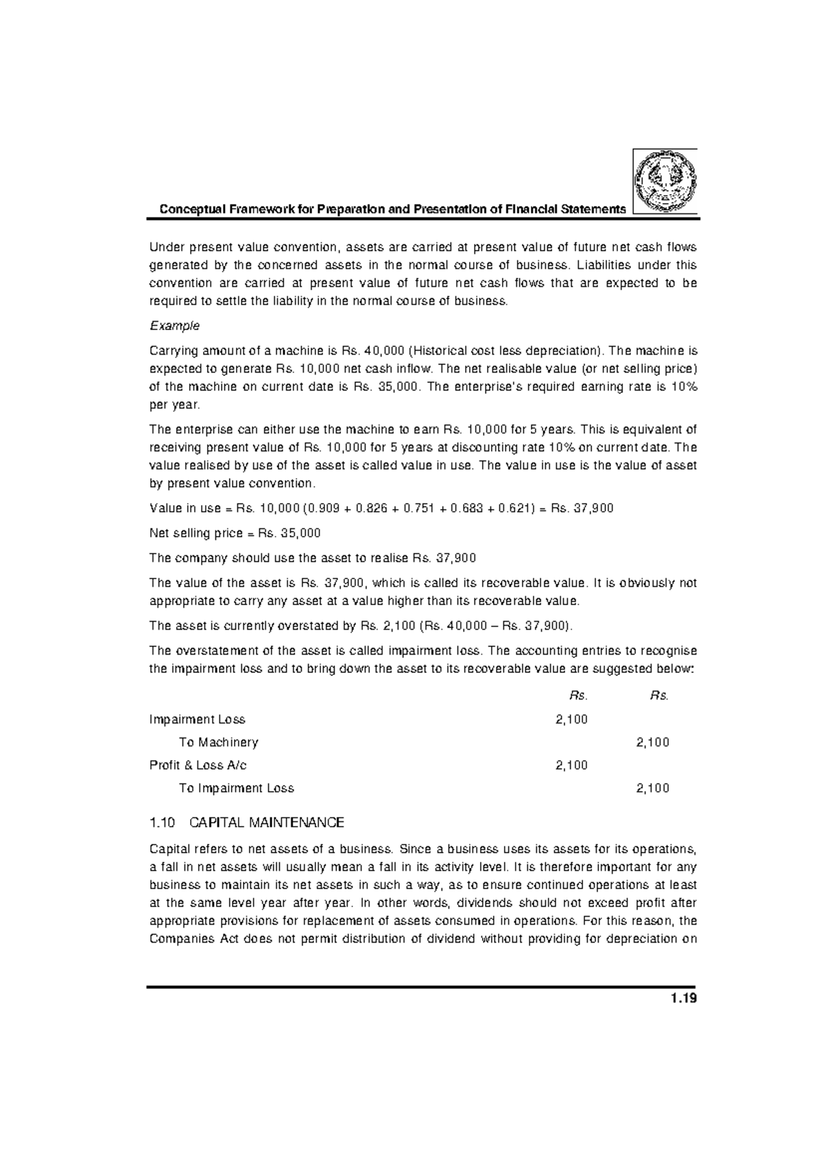 Advanced Accounting- Capital Maintenance - Conceptual Framework for ...