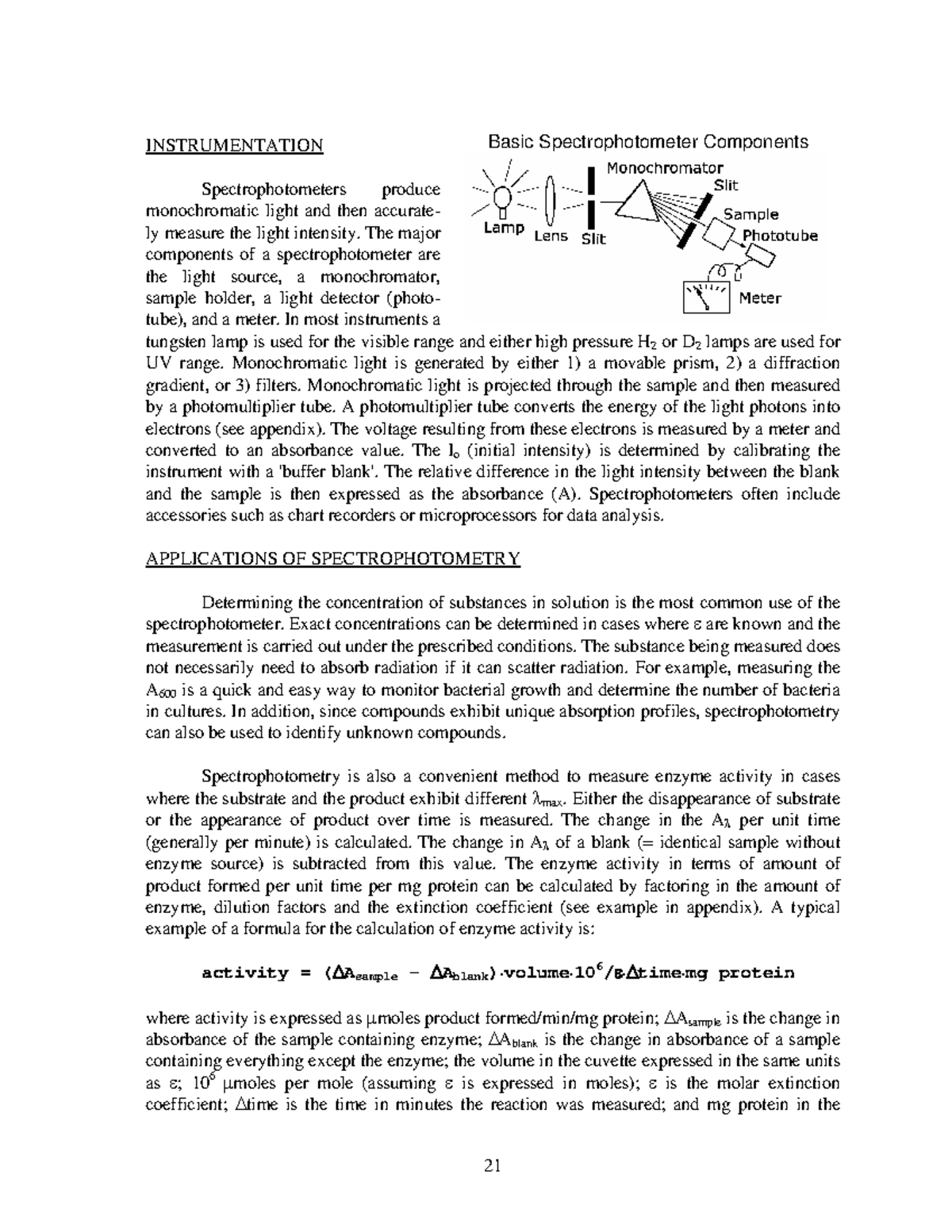 Lecture Notes for Methods in Cell Biology-21-30 - INSTRUMENTATION ...