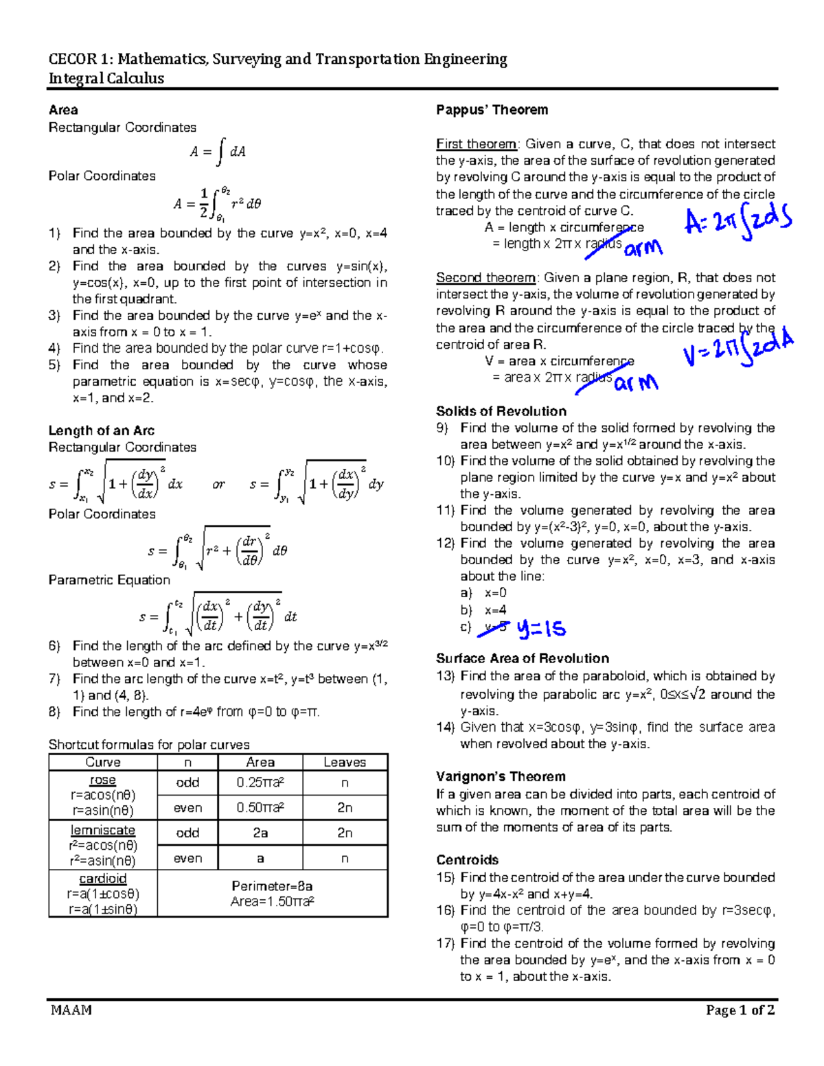 CER1 Integral Calculus - Solutions - CECOR 1: Mathematics, Surveying ...