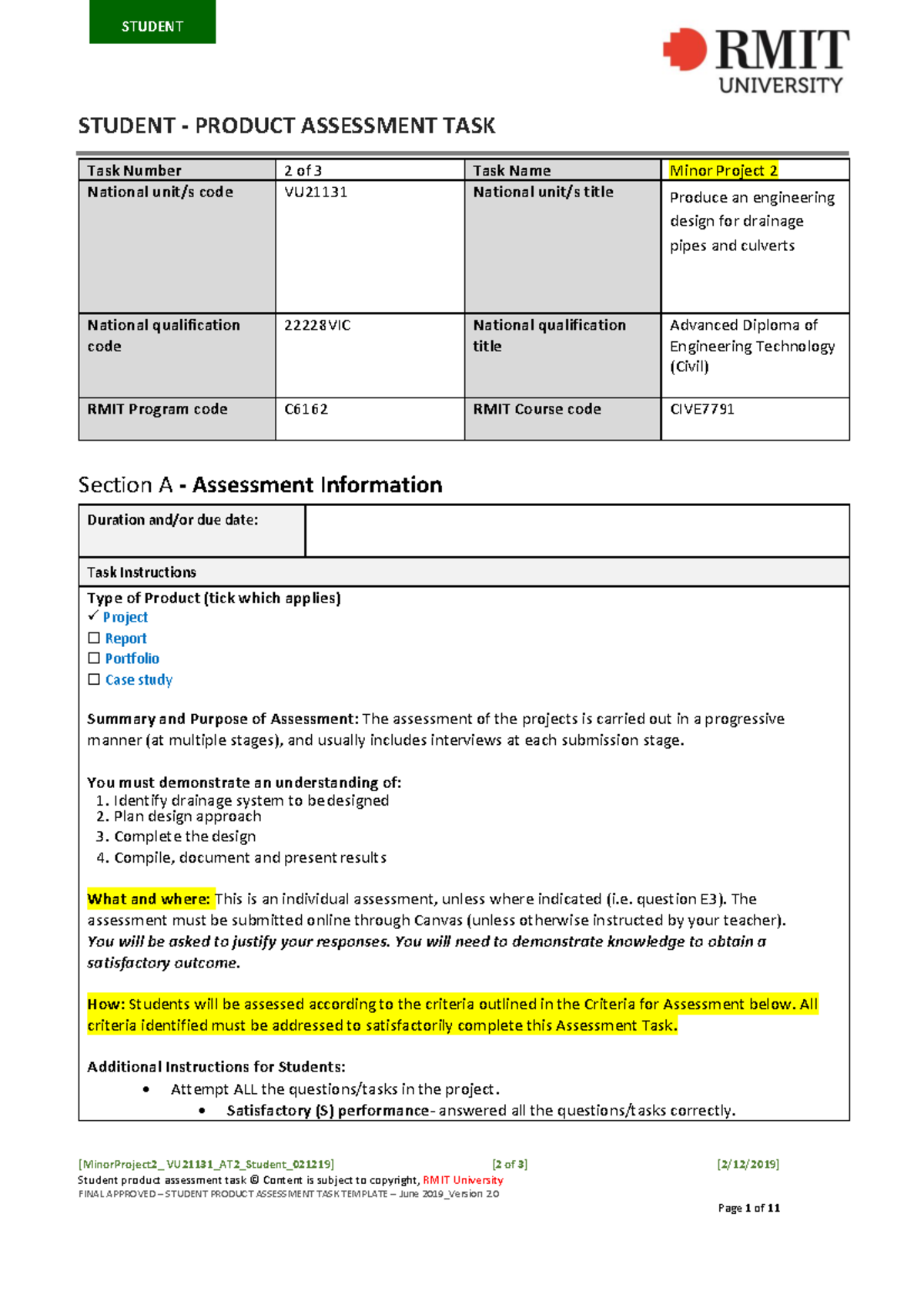 Minor Project 2 VU22547 AT2 Student 191129 sub - [MinorProject2 ...