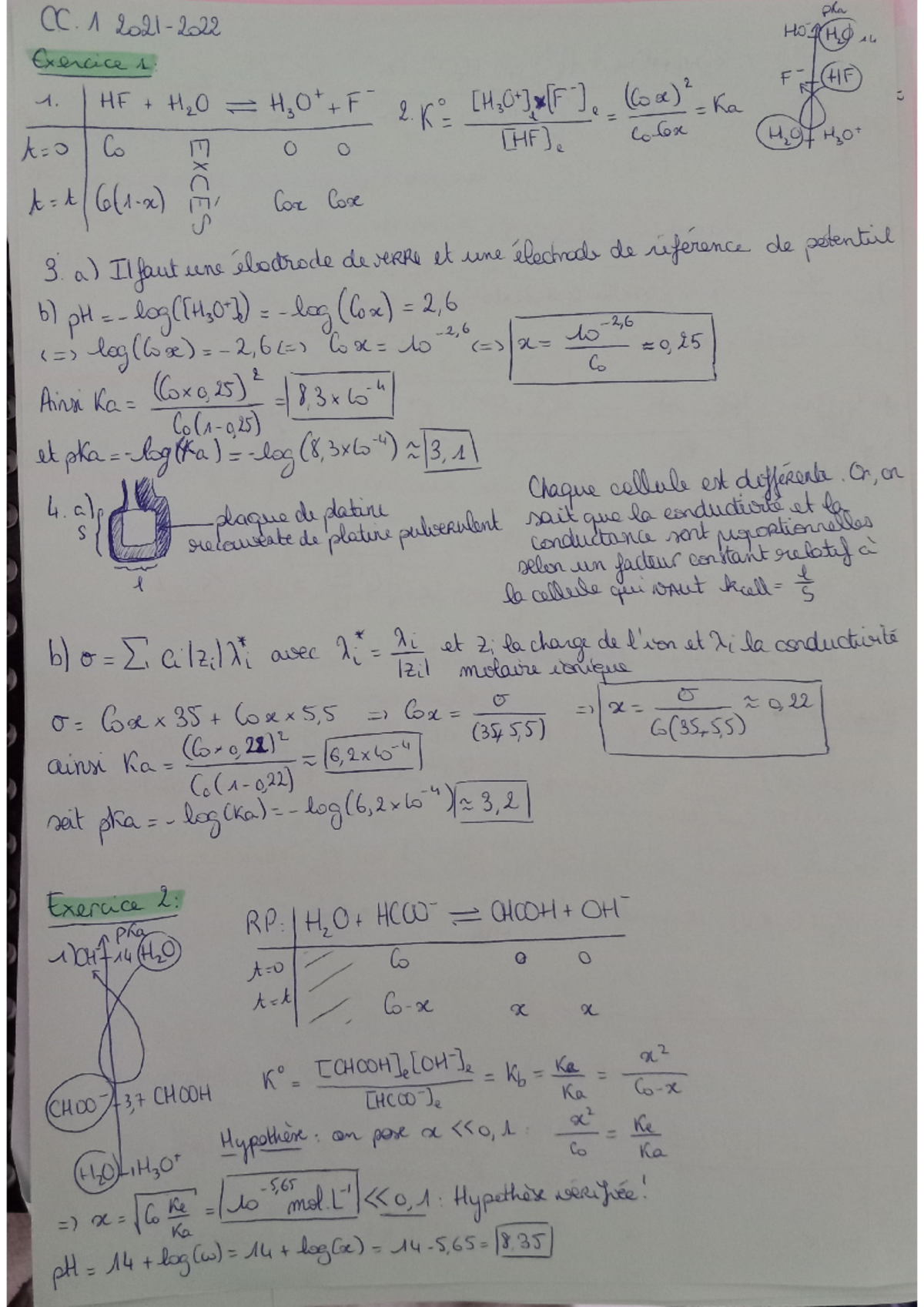 Correction CC1 sol - Chimie des solutions - Studocu