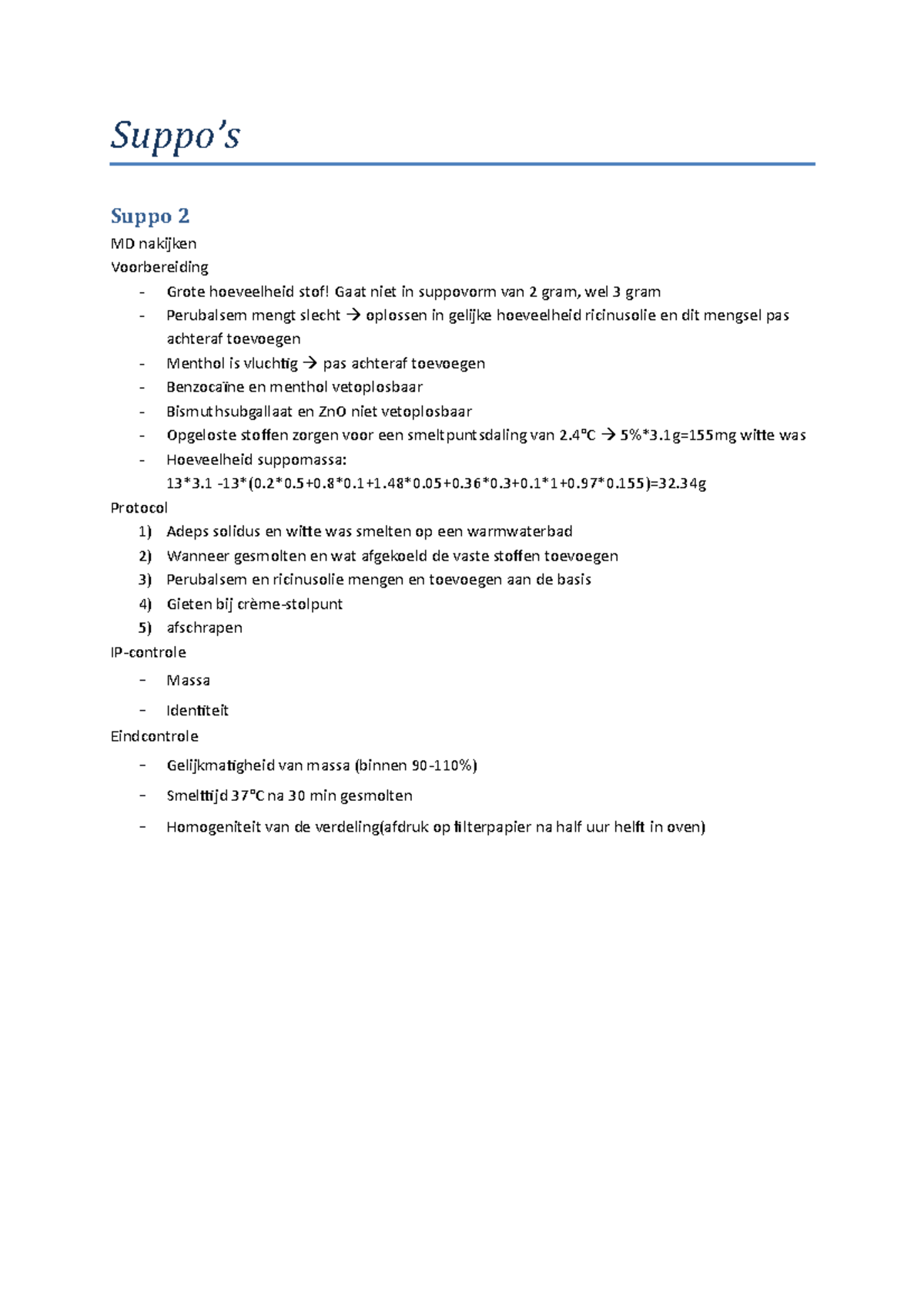 Suppo 2,7,8,9 - Suppo’s Suppo 2 MD nakijken Voorbereiding - Grote ...