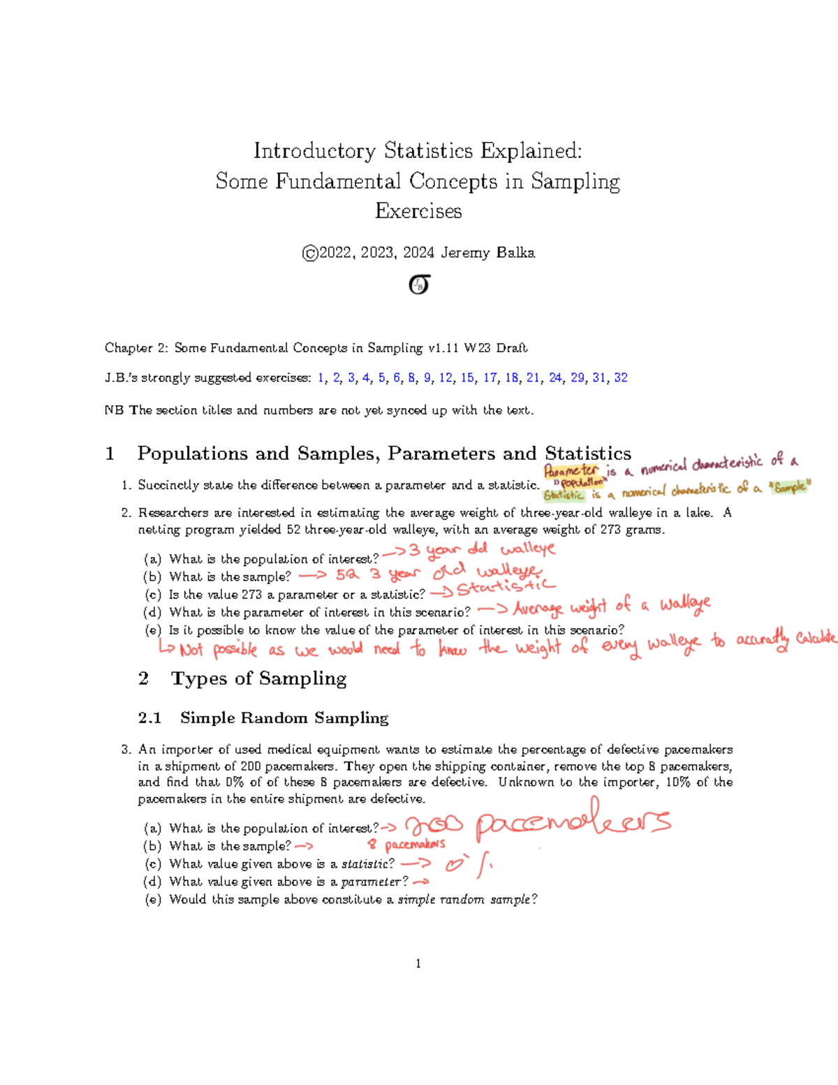 Jb ise exercises chapter 2 - Introductory Statistics Explained: Some Fundamental Concepts in ...