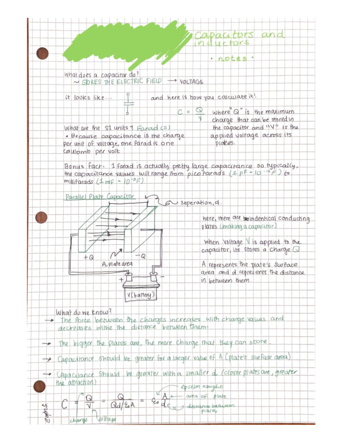 Physics 2 - Capacitors And Inductors - capacitors and inductors notes ...