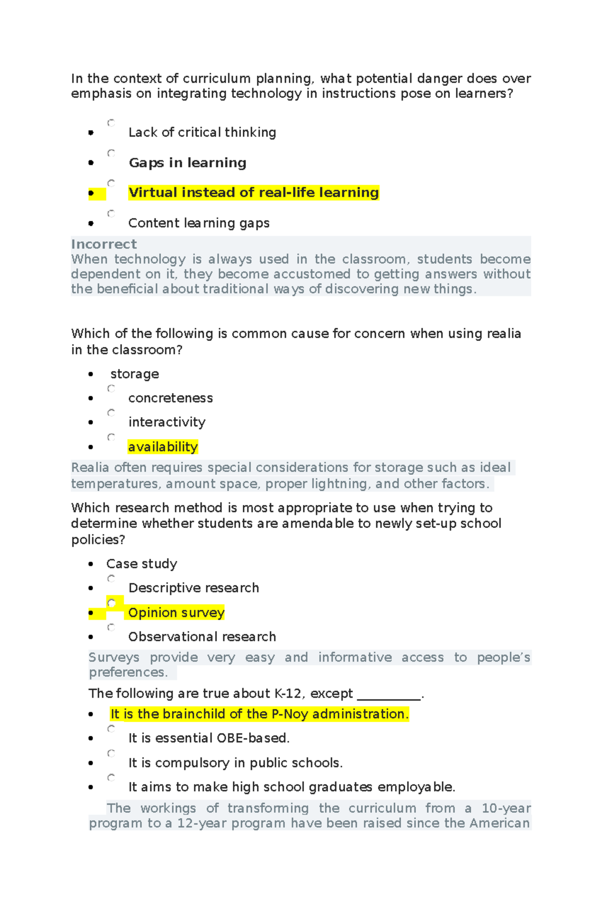 Questionsss - Lecture notes - In the context of curriculum planning ...