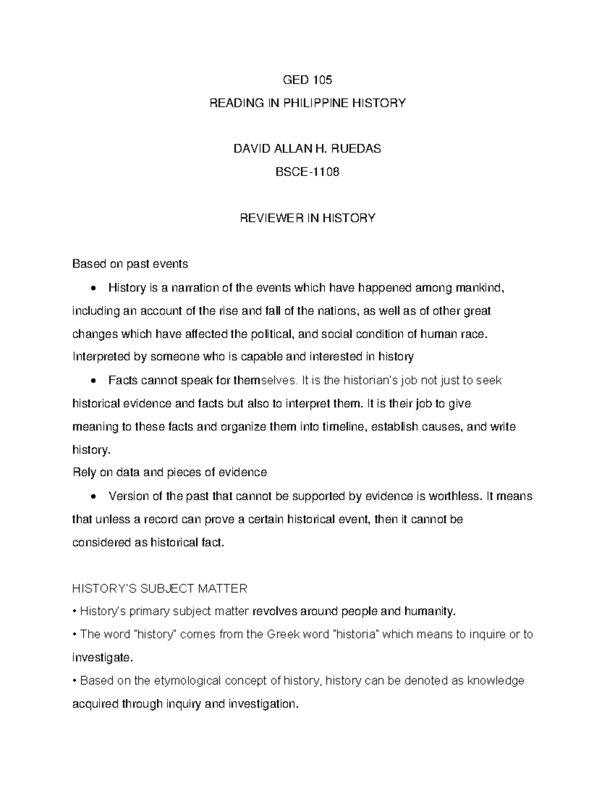 RPH Reviewer - LECTURE NOTES FOR RPH - GED 105 READING IN PHILIPPINE ...